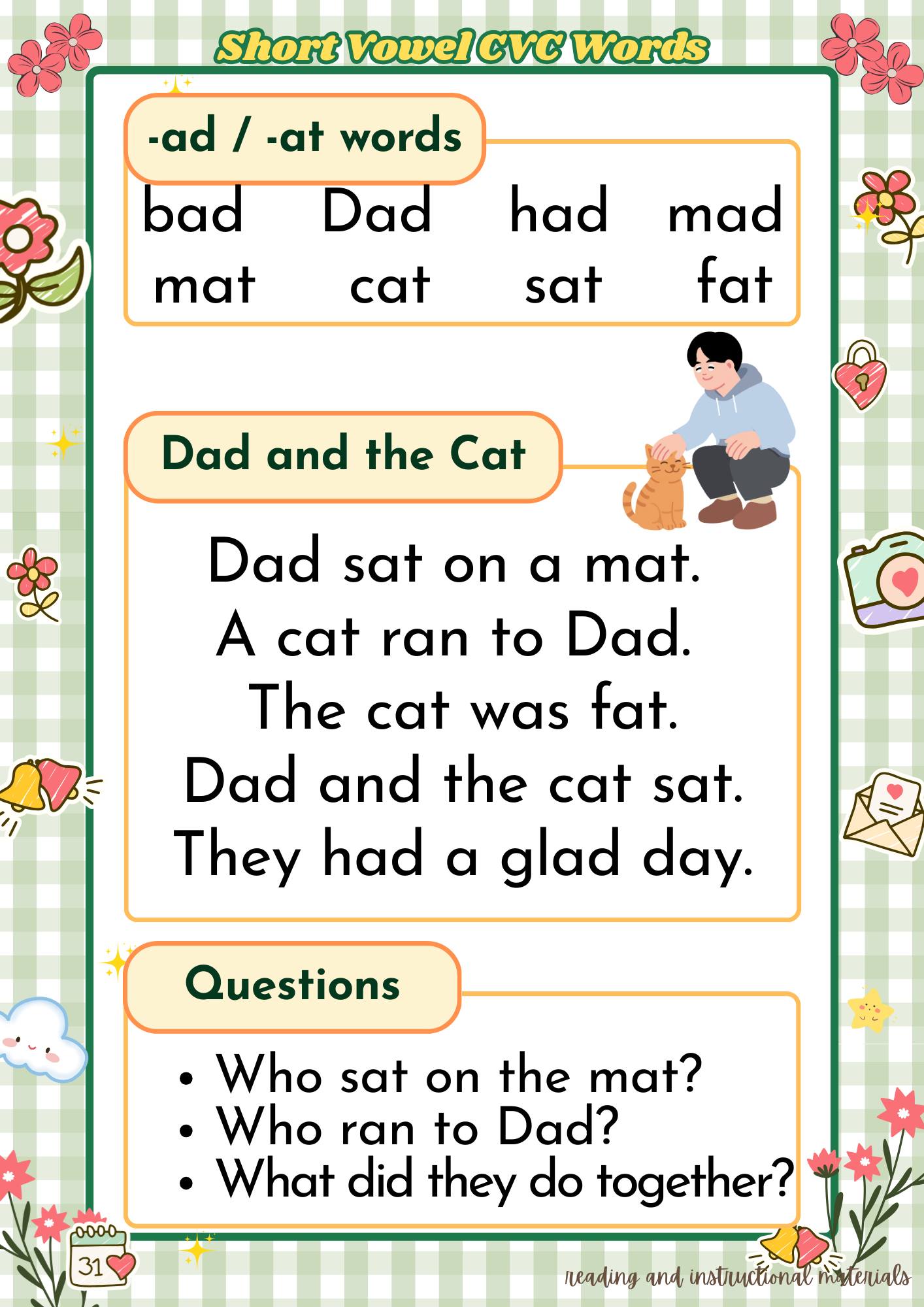 CVC Stories with... - Reading and Instructional Materials | Facebook