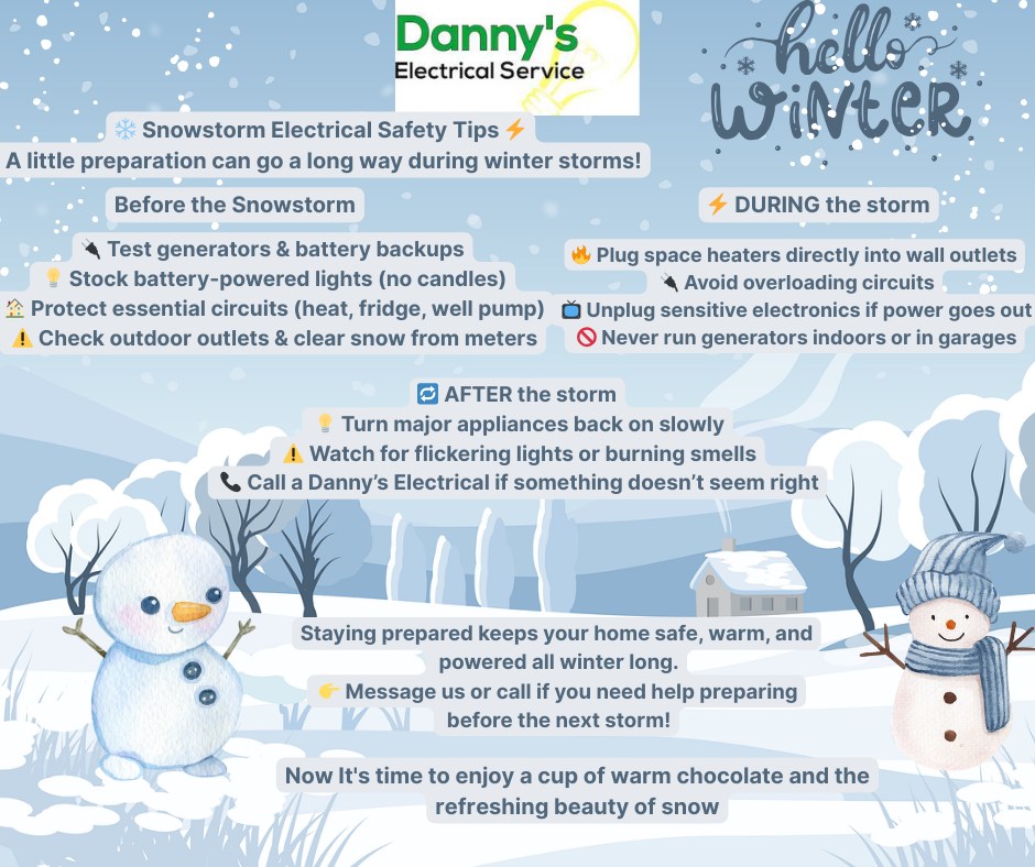 Danny's - ️ Snowstorm Electrical Safety Tips ⚡ From Danny’s Electrical ...