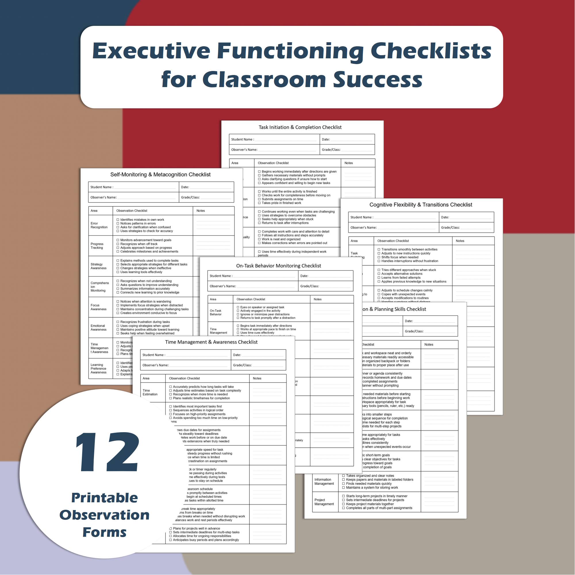 Special Education Community | # Executive Functioning Checklists for ...