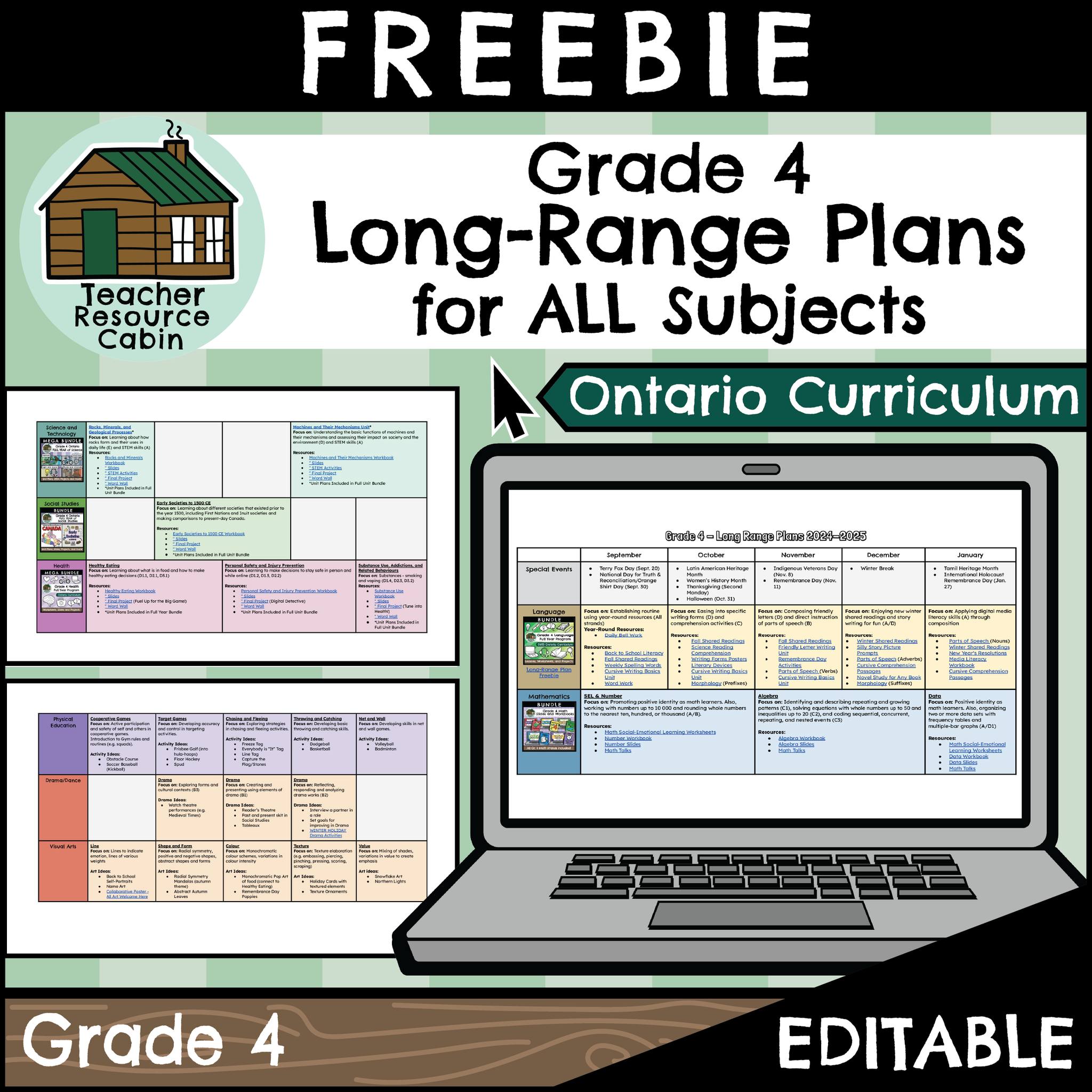 TpT Resources for Canadian Teachers | Grade 4 Ontario Long-Range Plans ...