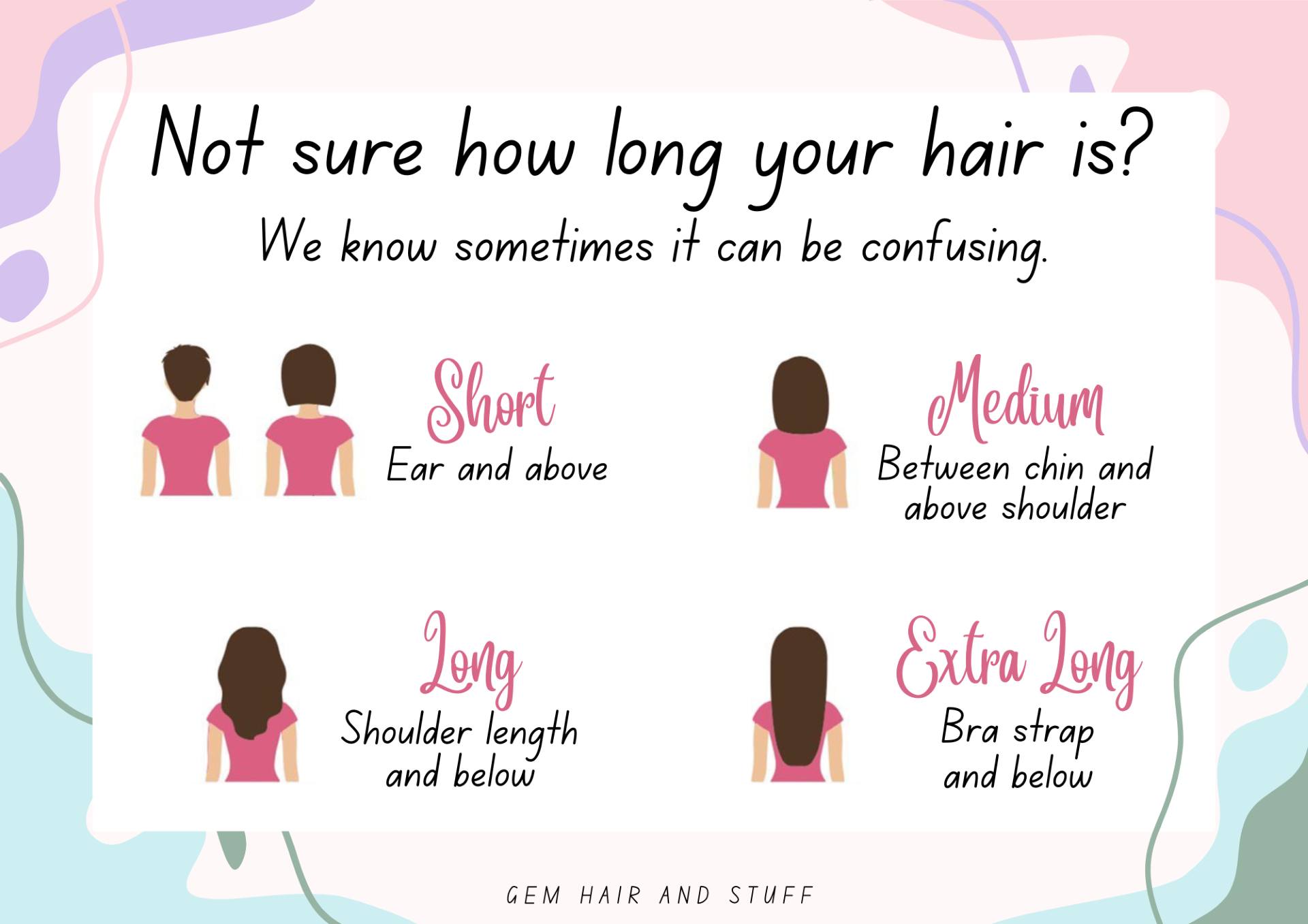 Not sure how long your hair is? ... - Gem Hair and Stuff | Facebook