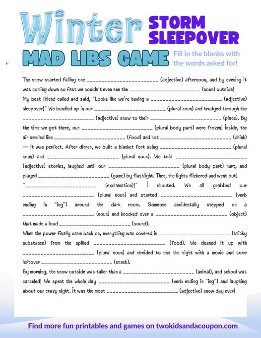 2 Kids - Warm things up on cold winter days with our 3 free printable ...