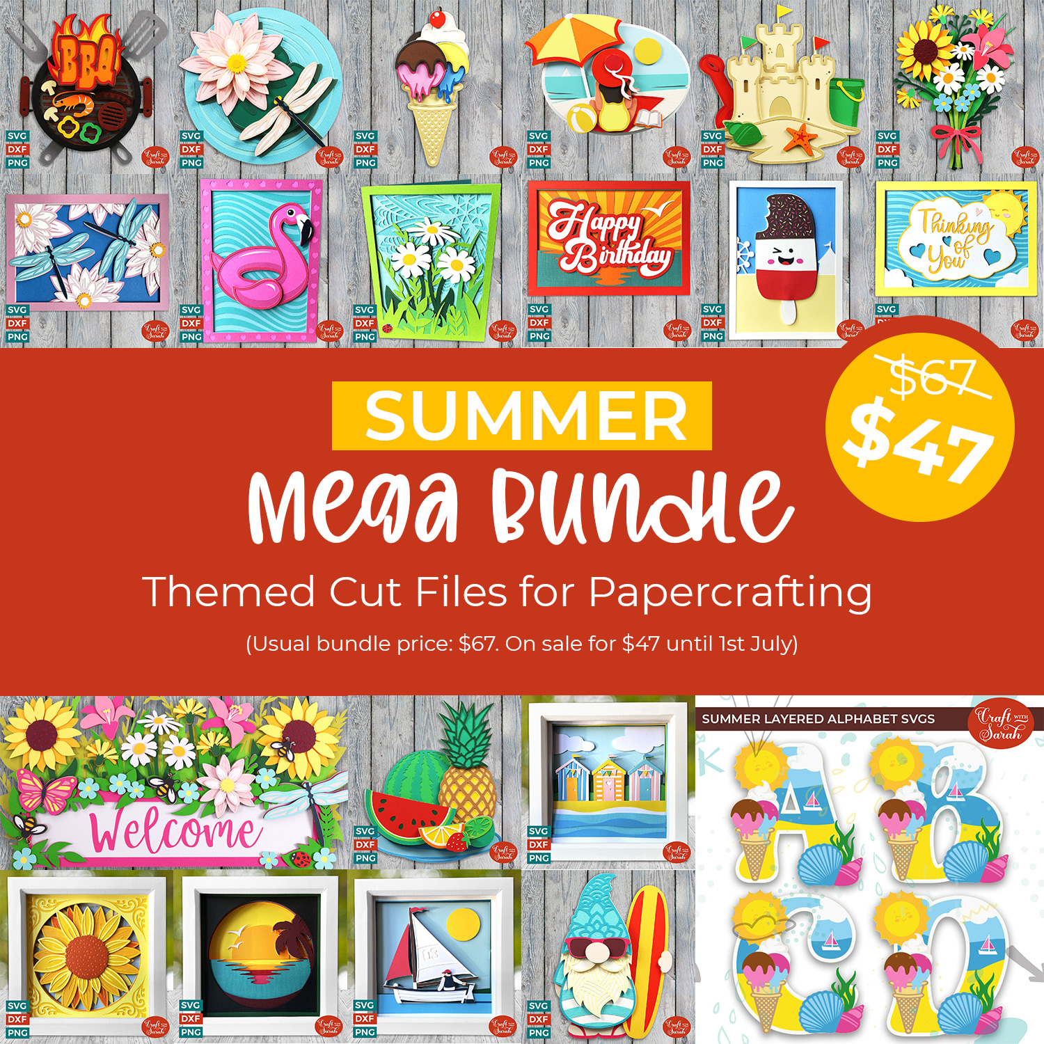 The Summer Mega Bundle is HERE!! 🤩 It's... - Craft with Sarah | Facebook