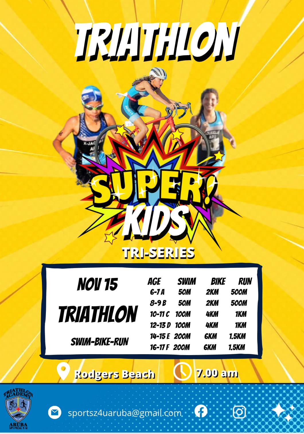 🚨 Super Kids Triathlon 2025... - Sportsz4U Triathlon Academy | Facebook