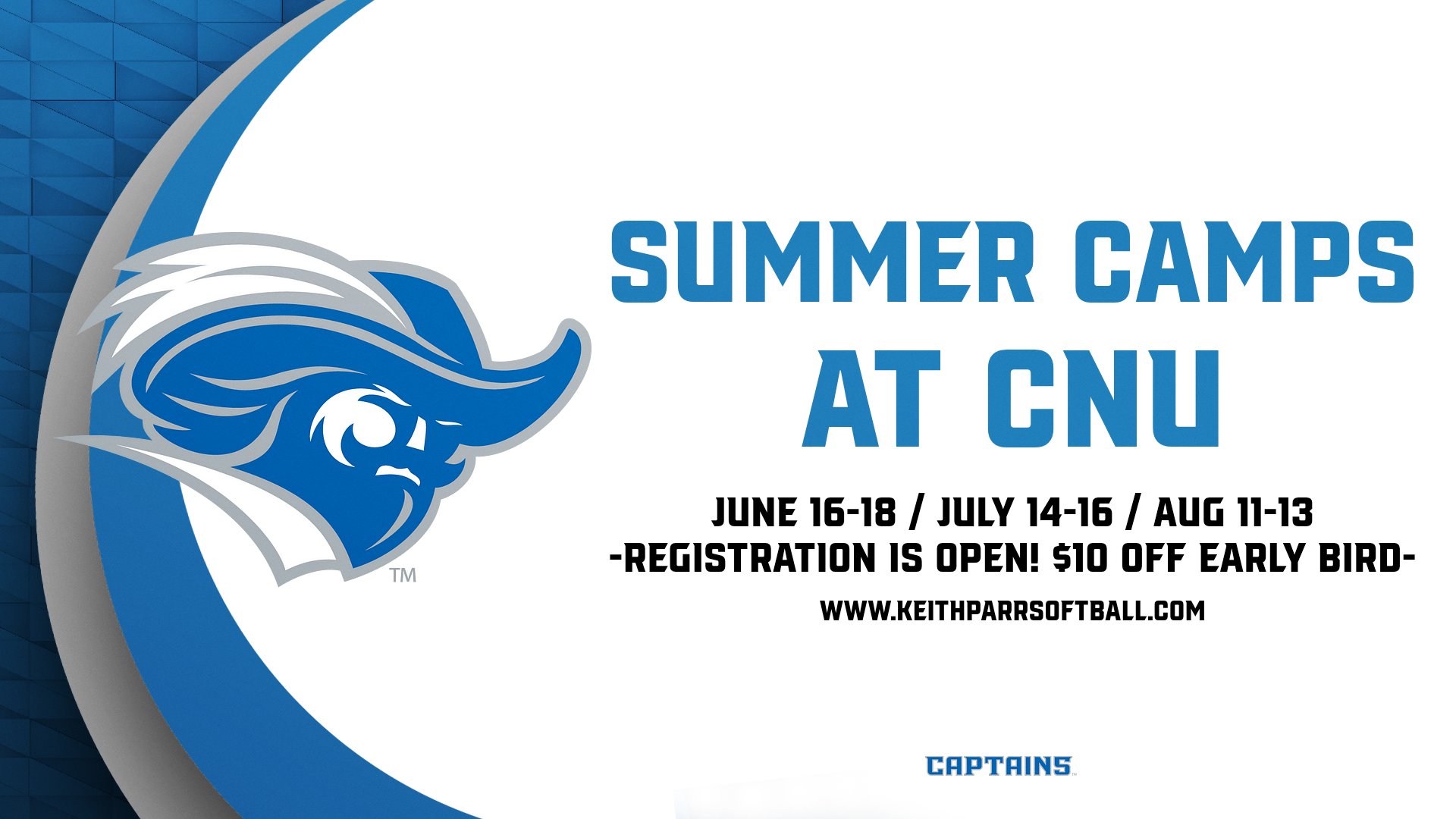 CNU Softball - Our Captains Softball Camps are all set for this summer ...