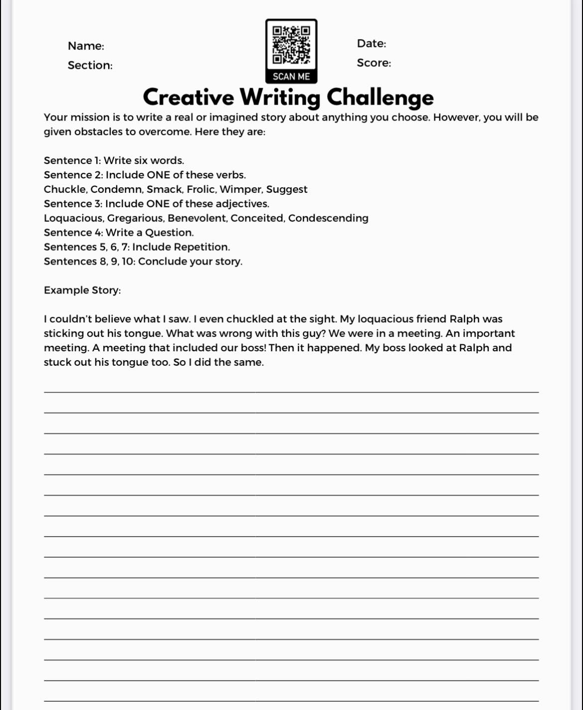 Tolentino Teaching - Can You Pass This CREATIVE WRITING Obstacle Course ...