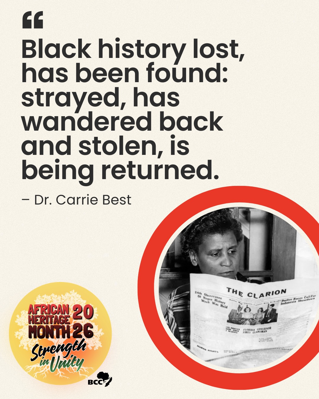 Black - Dr. Carrie Best was an African Nova Scotian journalist ...