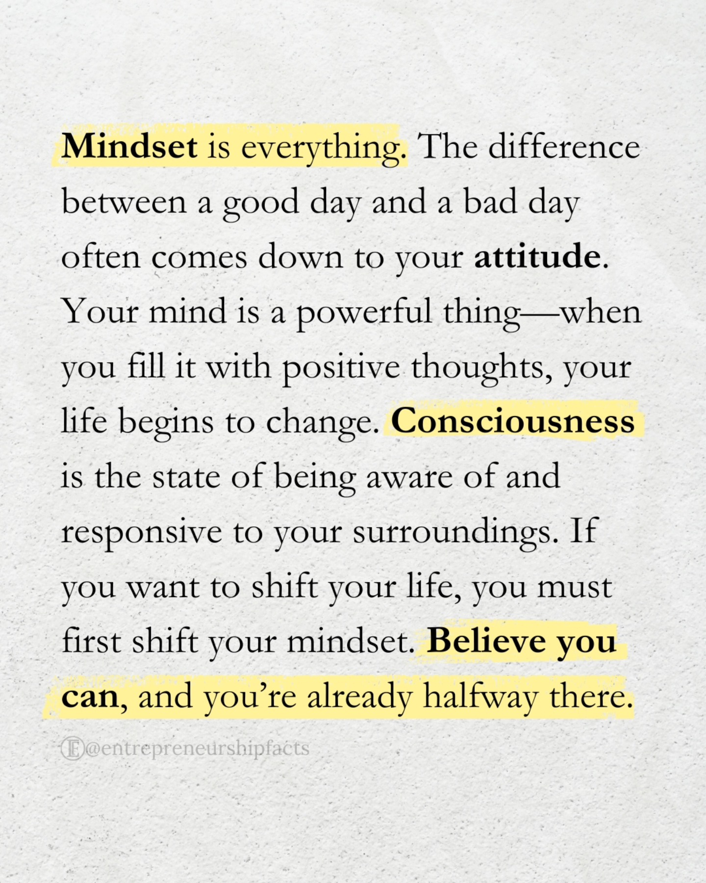 Entrepreneurship - 👀🏞 Your mindset is the lens through which you see ...