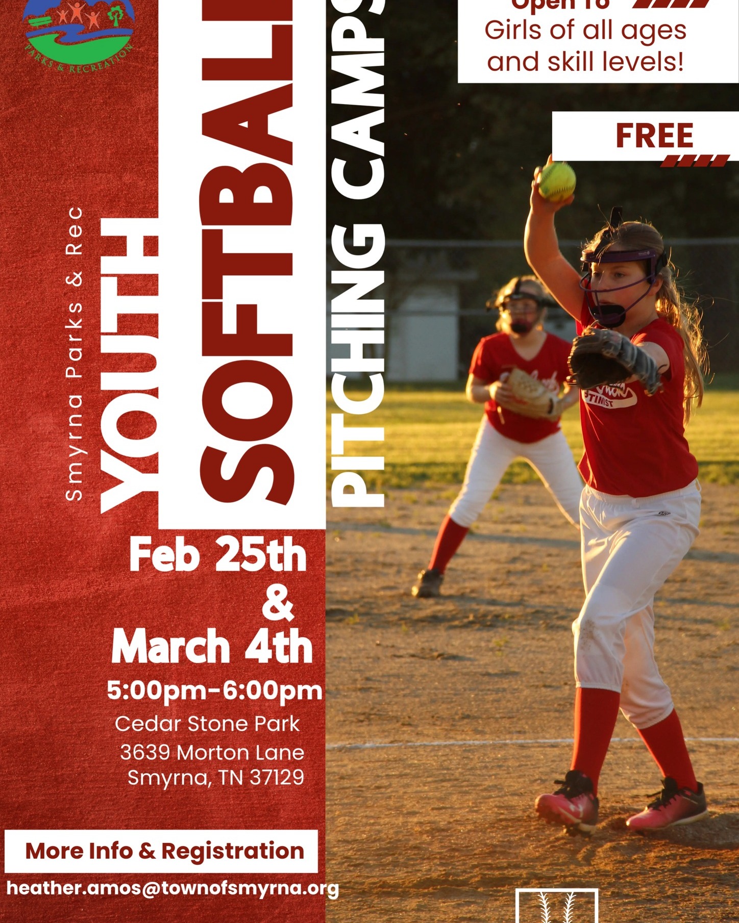 Smyrna, - FREE Youth Softball Pitching Camp Just in Time for the Spring ...