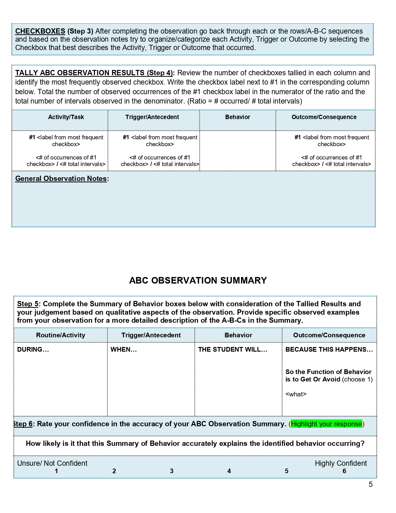 Special Education Community | # ABC Recording Form for Behavior ...