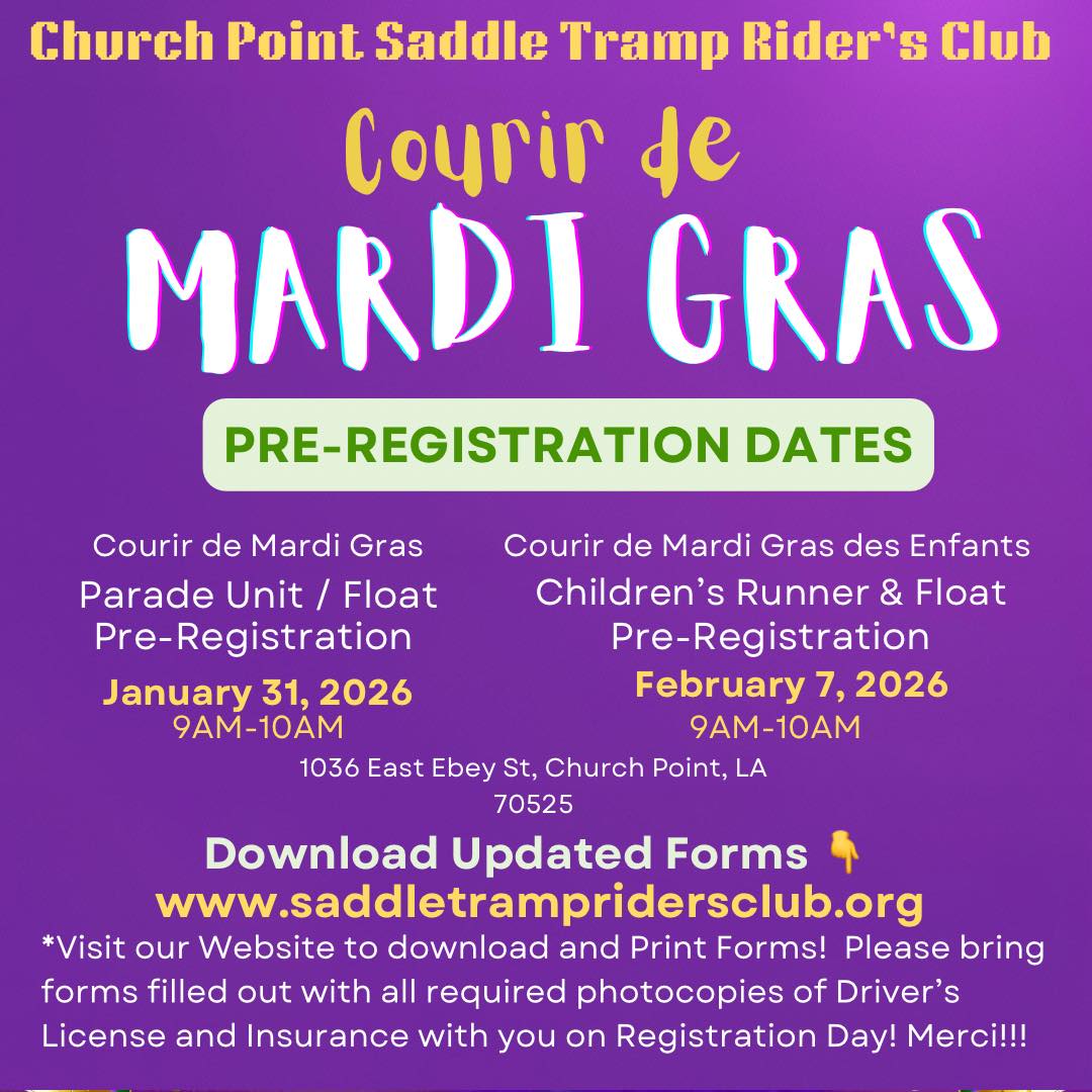 📣 2026 Courir de Mardi Gras Registration Update The official 2026 ...