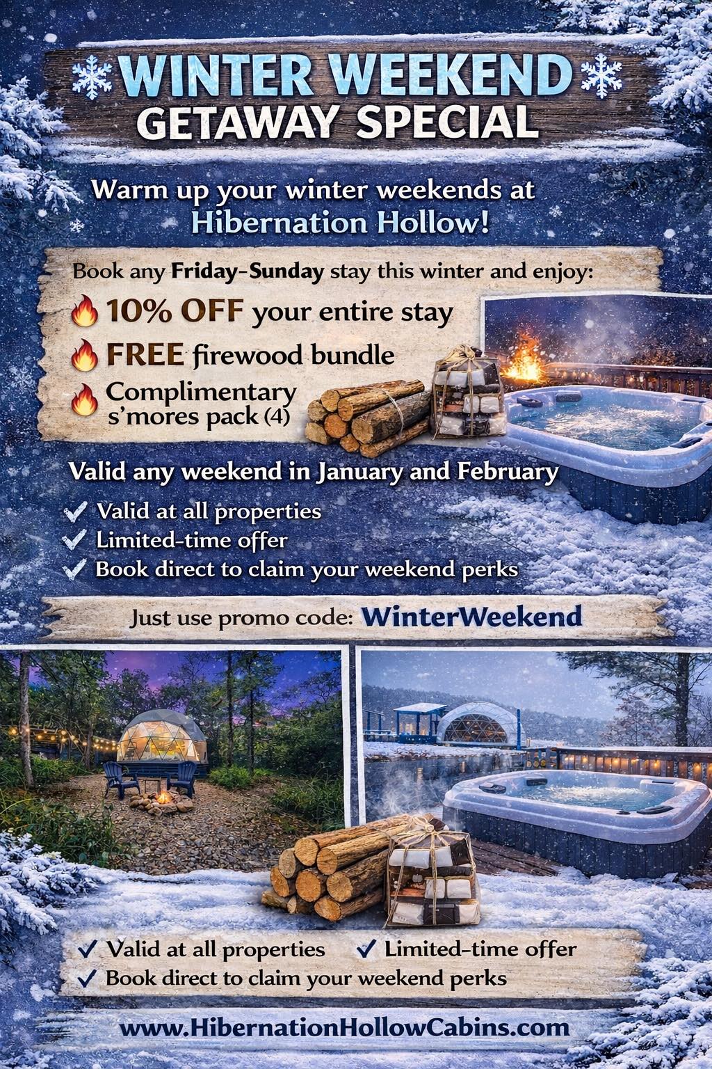 Hibernation - ️ WINTER WEEKEND GETAWAY SPECIAL ️ Warm up your winter ...