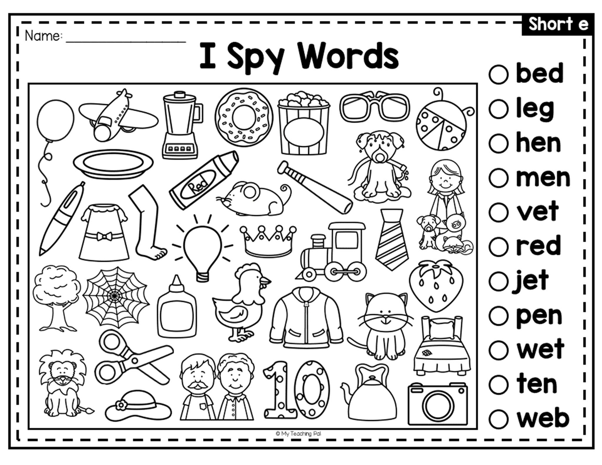 My - Comment SPY for the link to this set of I Spy Words Worksheets 🔍 ...