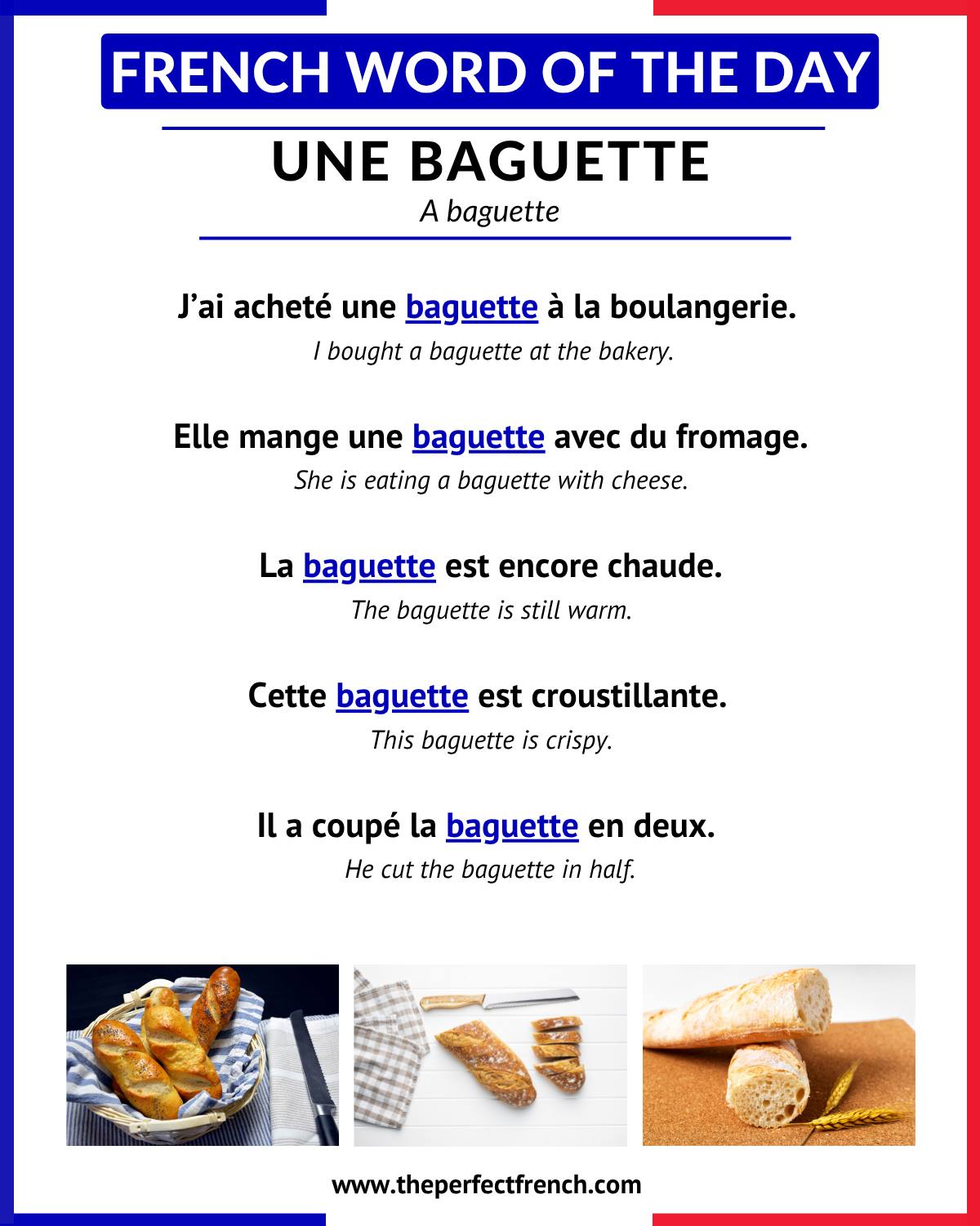 The Perfect 🇫🇷 Todays French Word Of The Day Is Une Baguette