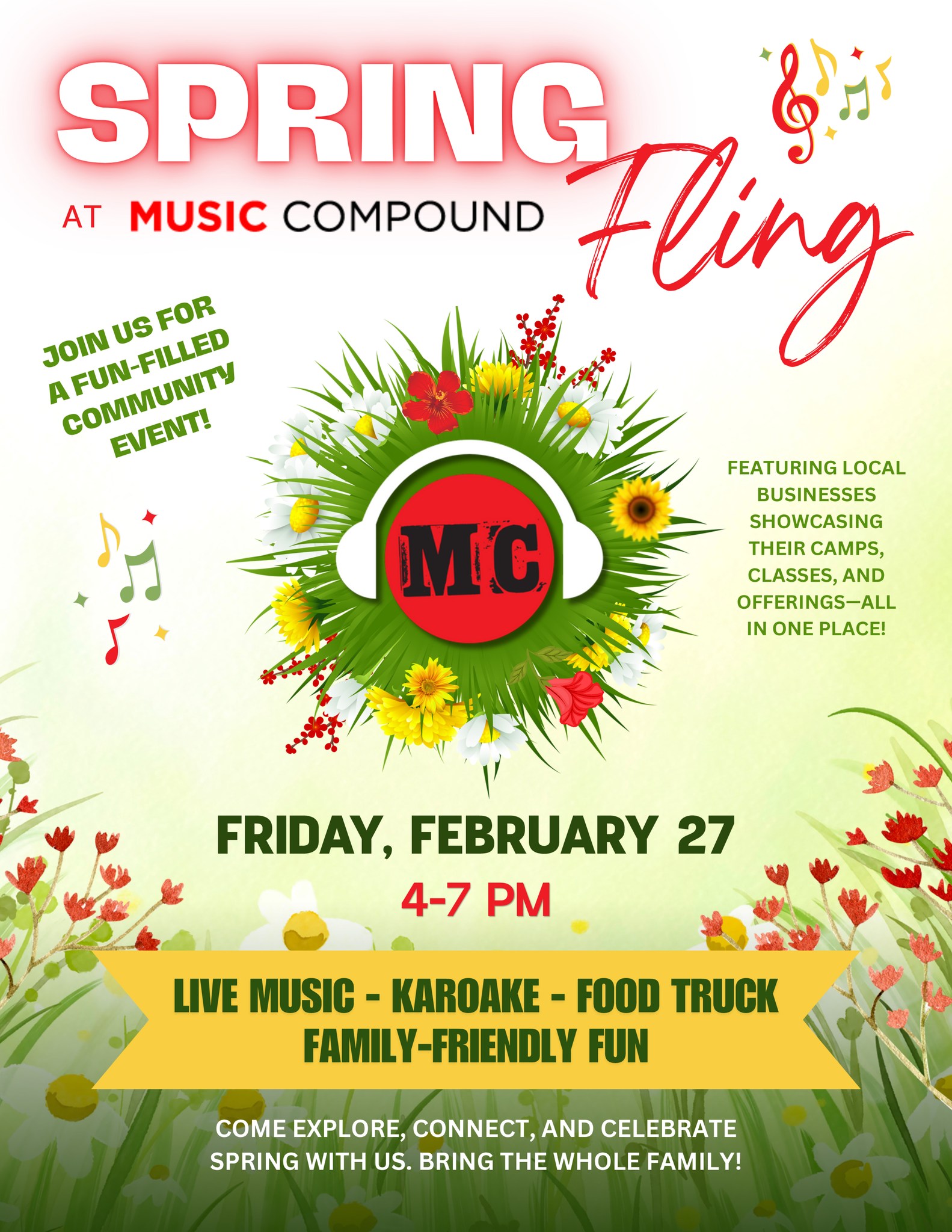 Spring Fling for families in Sarasota at Music Compound