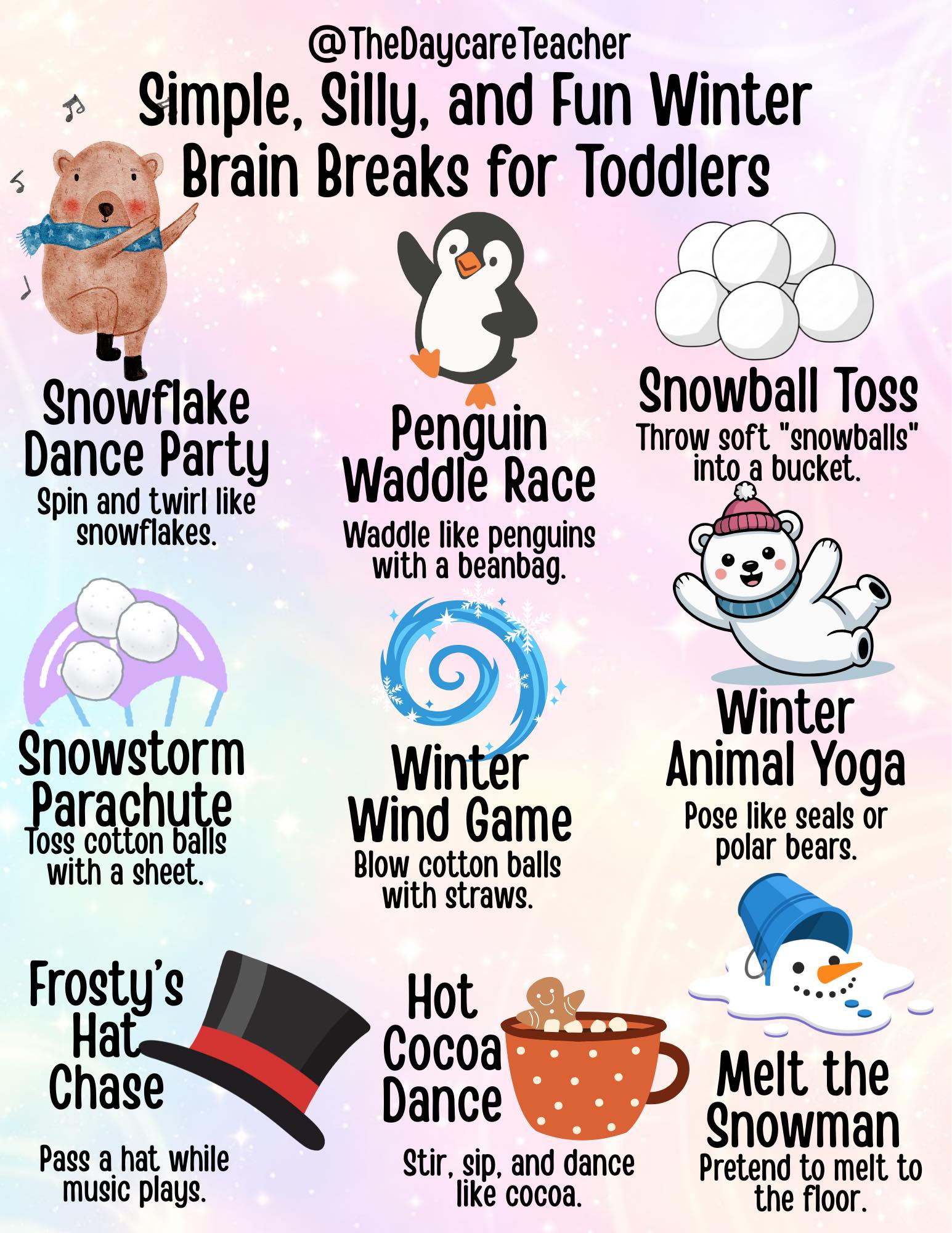 The Daycare - Simple, silly, and fun winter brain breaks for toddlers ...
