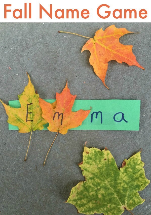 Use leaves to create a simple name... - The Imagination Tree