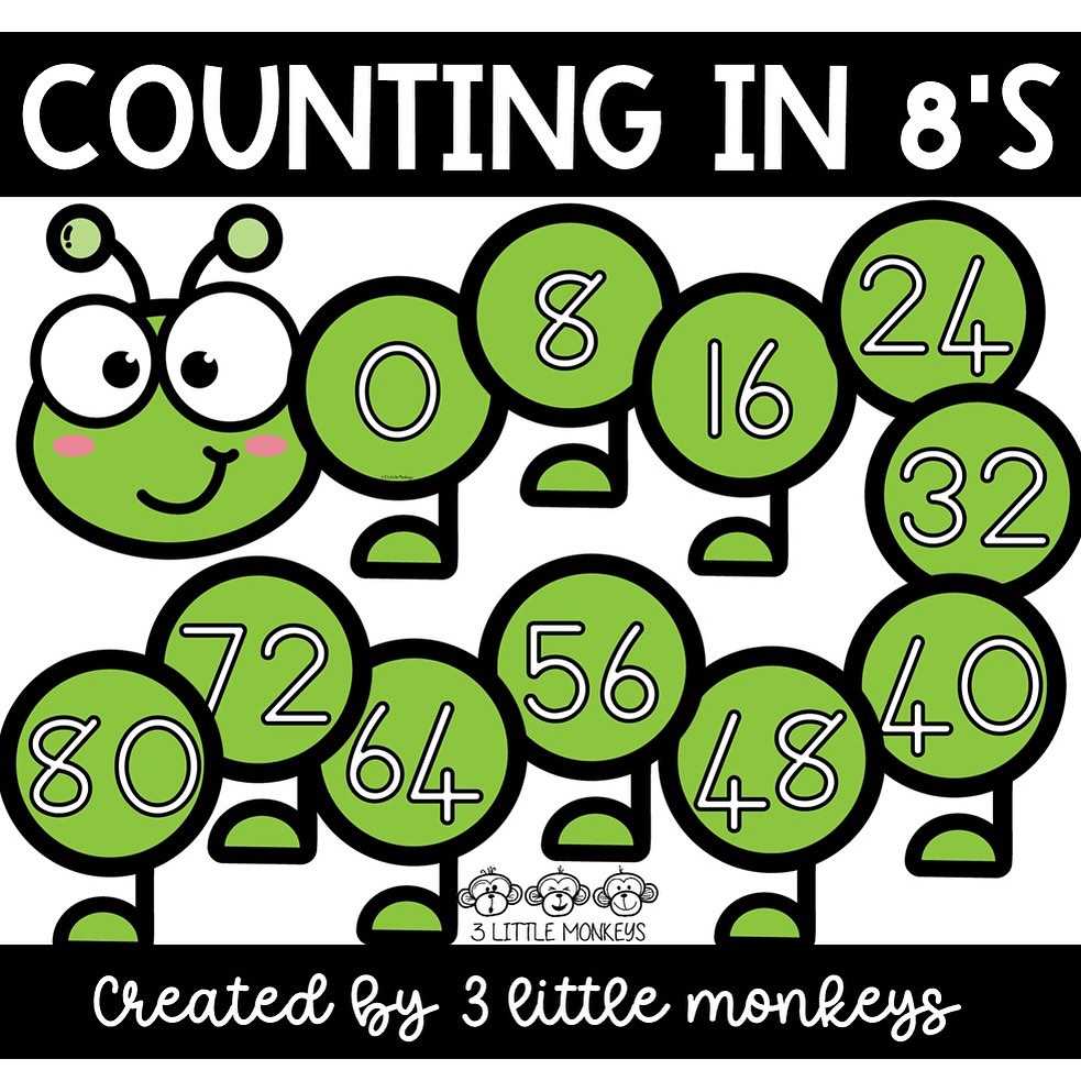 3 Little - ️Skip counting in 8’s Caterpillar ️ This adorable Skip ...