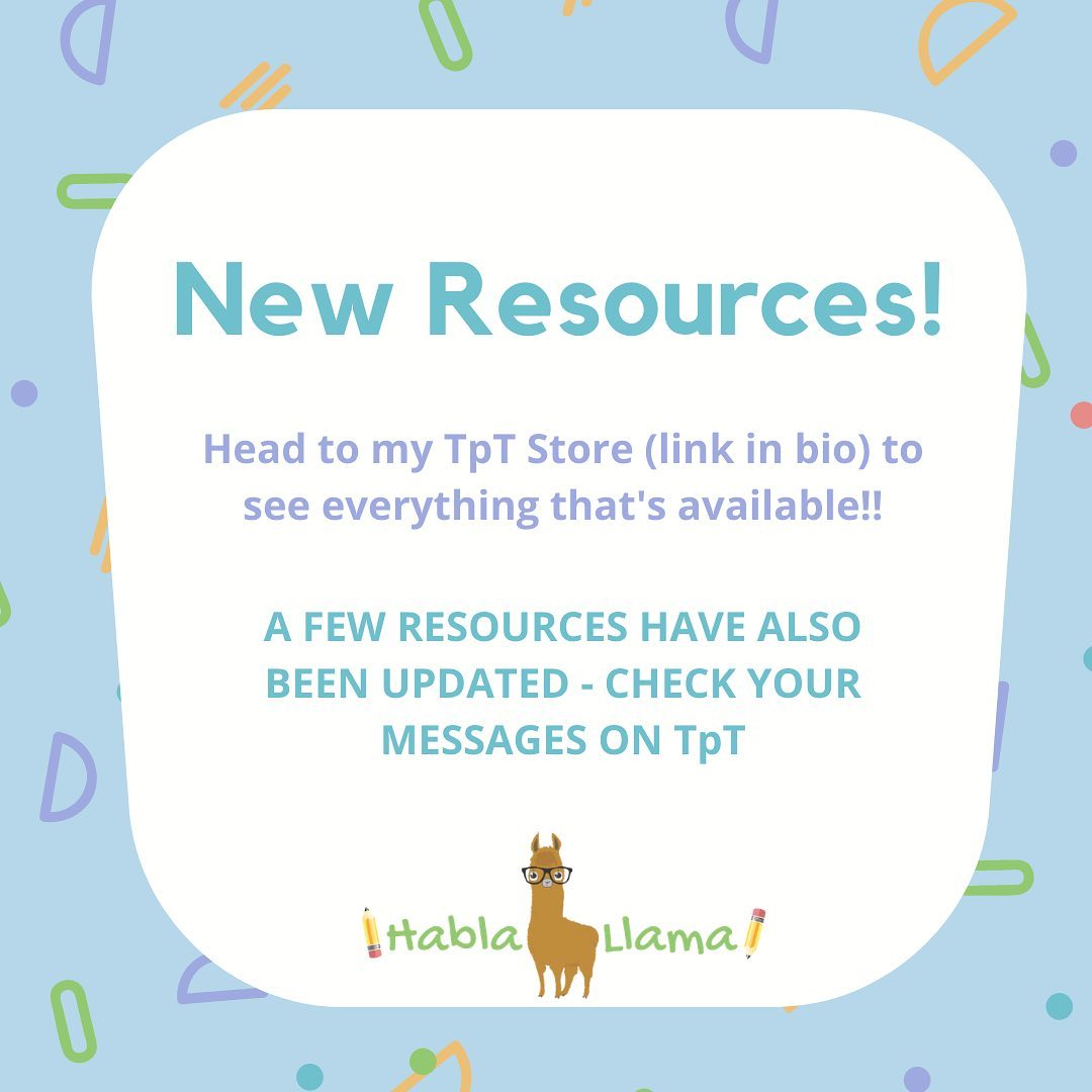 Habla Llama - New Resources on TpT!! Also, you might want...