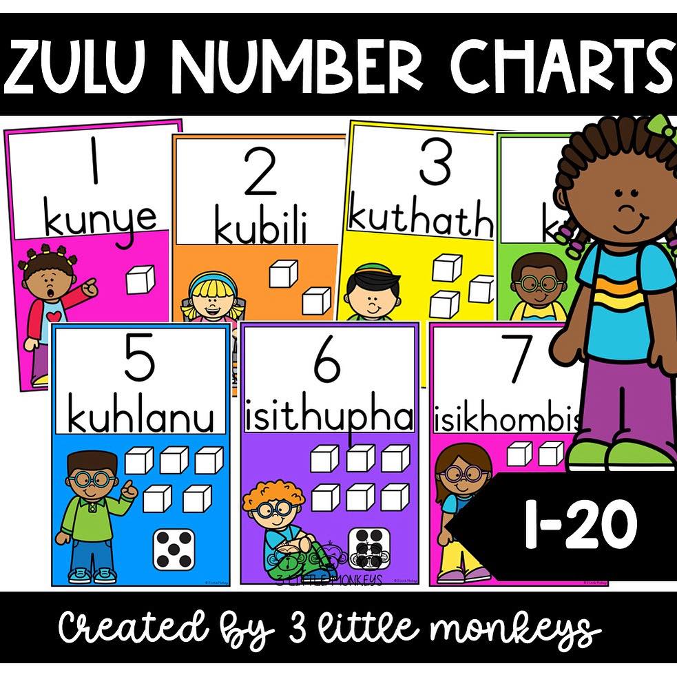 3 Little - ️Zulu Number Charts 1-20 ️ Brighten your classroom with ...