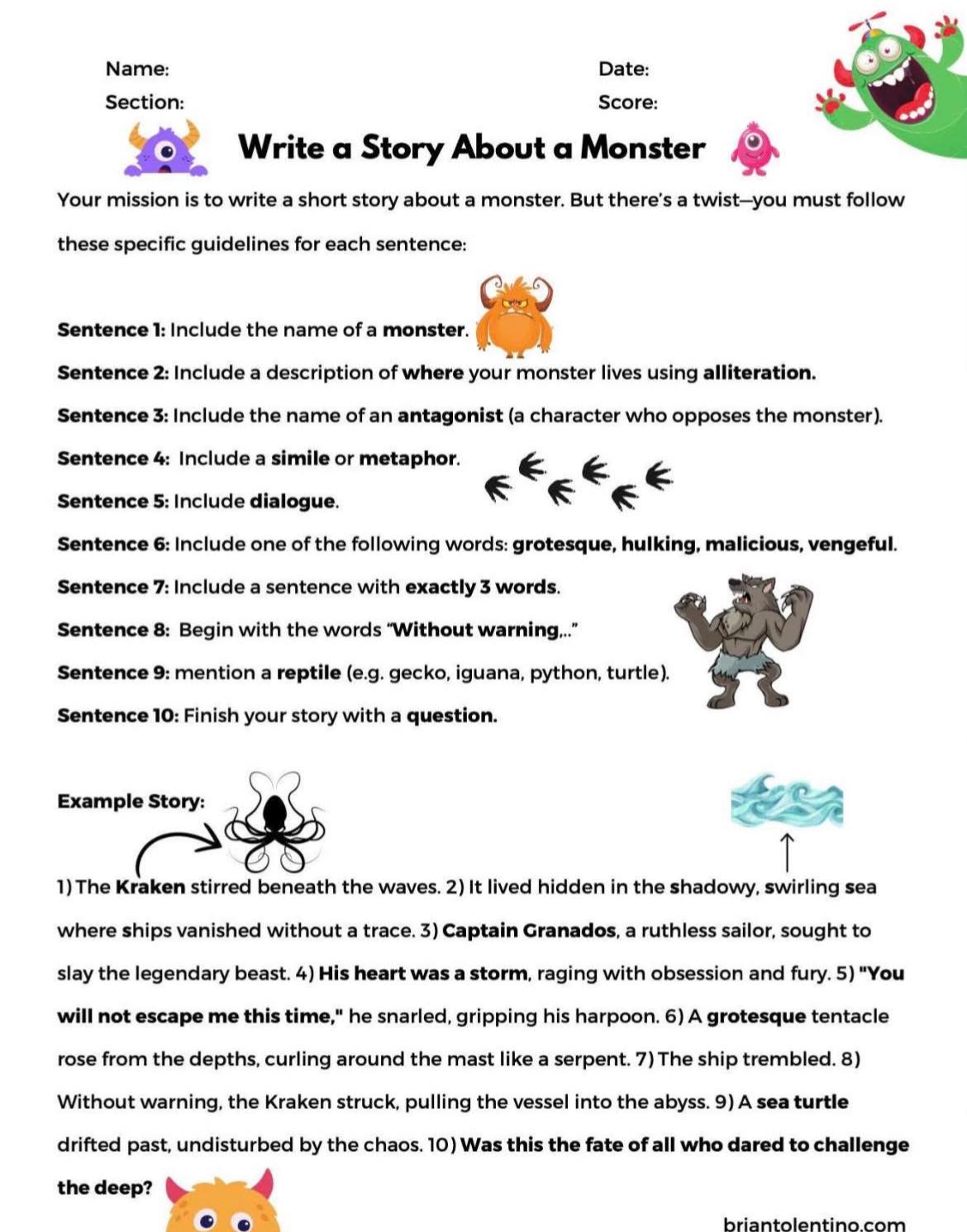 Write a 10-Sentence Story About a... - Tolentino Teaching | Facebook