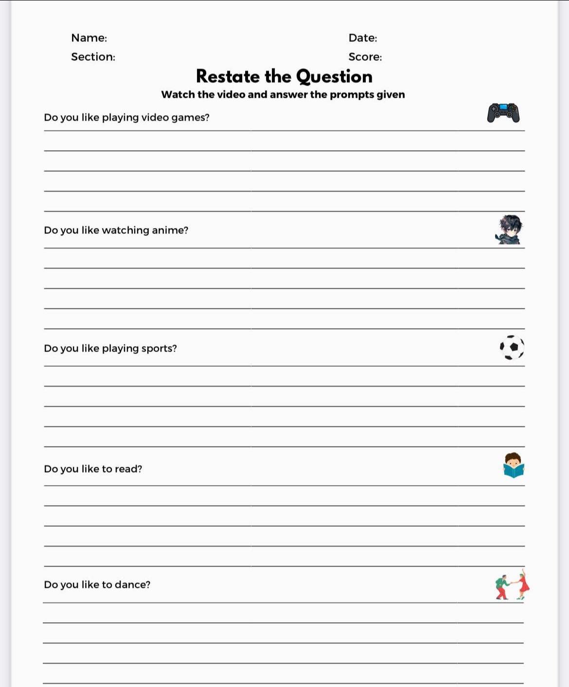 Tolentino - RACES Writing Strategy: Restate the Question Practice! Link ...