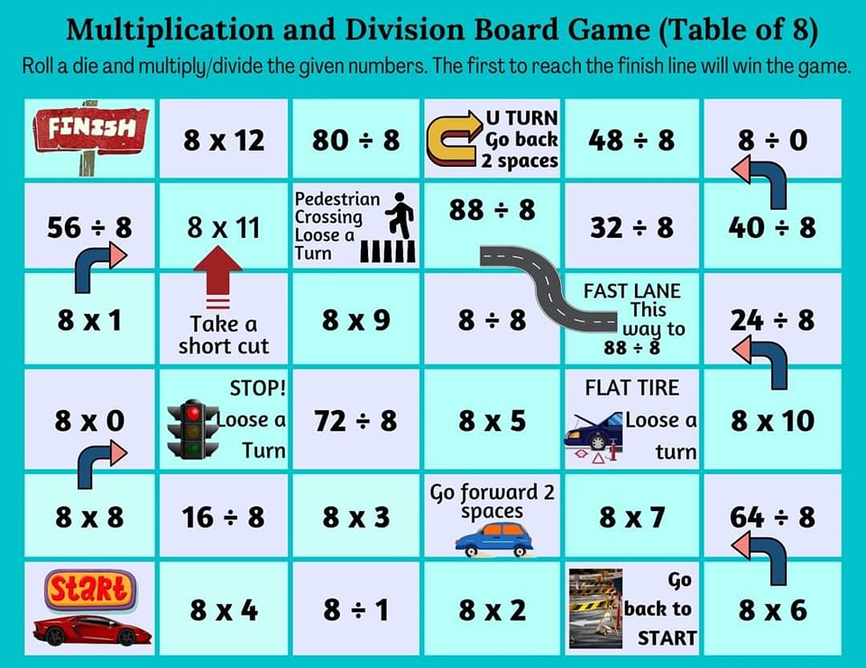 Teachers Find - Multiplication and Division Board Game🎲 🟰...