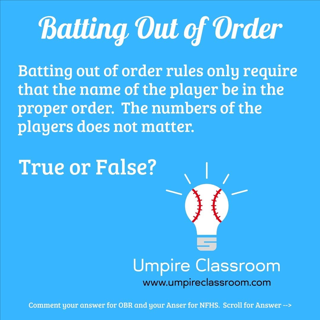 Batting Out of Order? What's the rule?... - Umpire Classroom