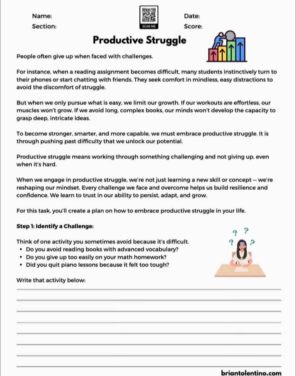 Tolentino - Today my students will be writing on PRODUCTIVE STRUGGLE ...