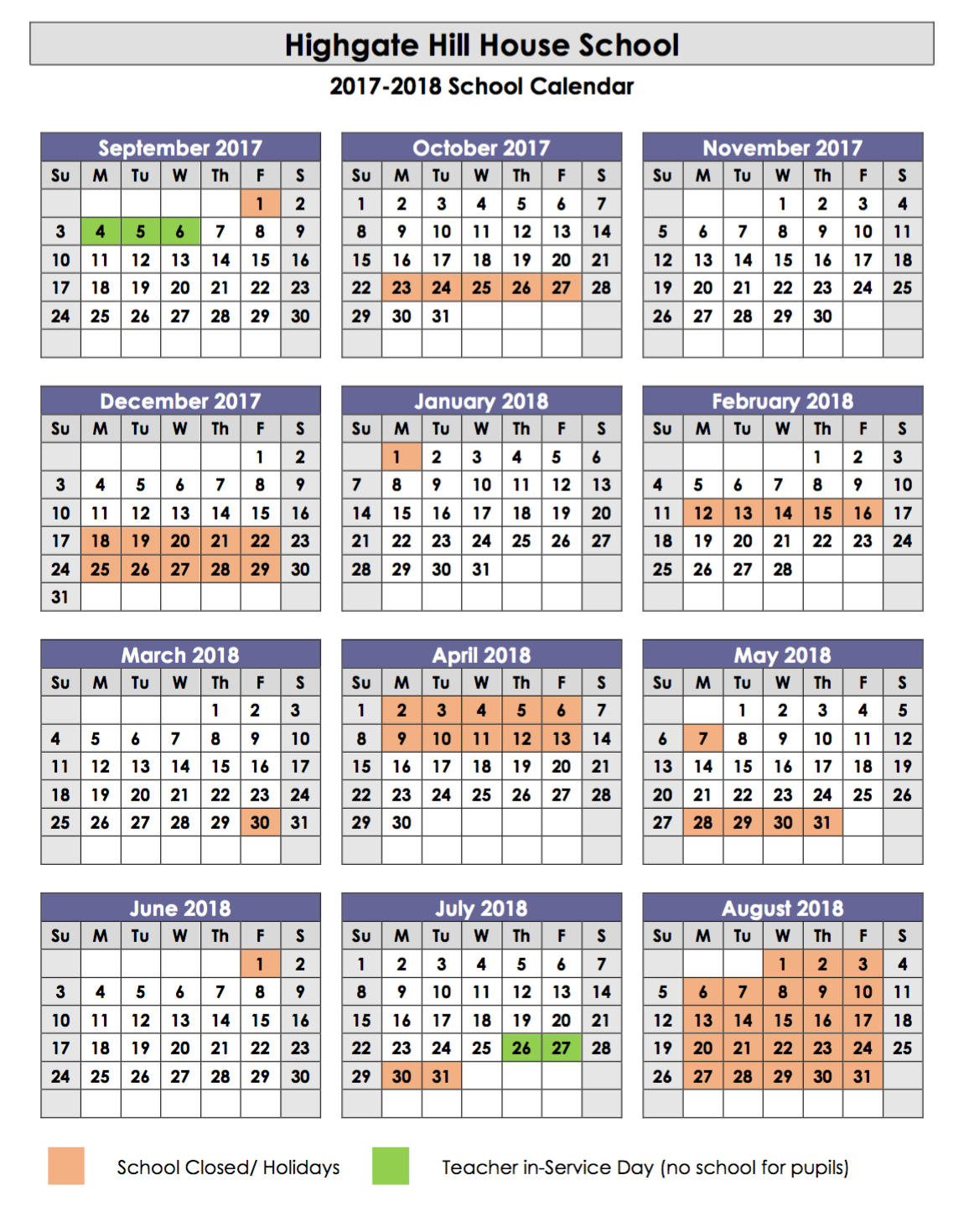 Our updated 2017-2018 school... - Highgate Hill House School | Facebook