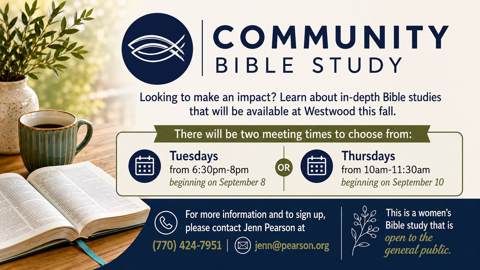 Community Bible Study for Women (Evening)
