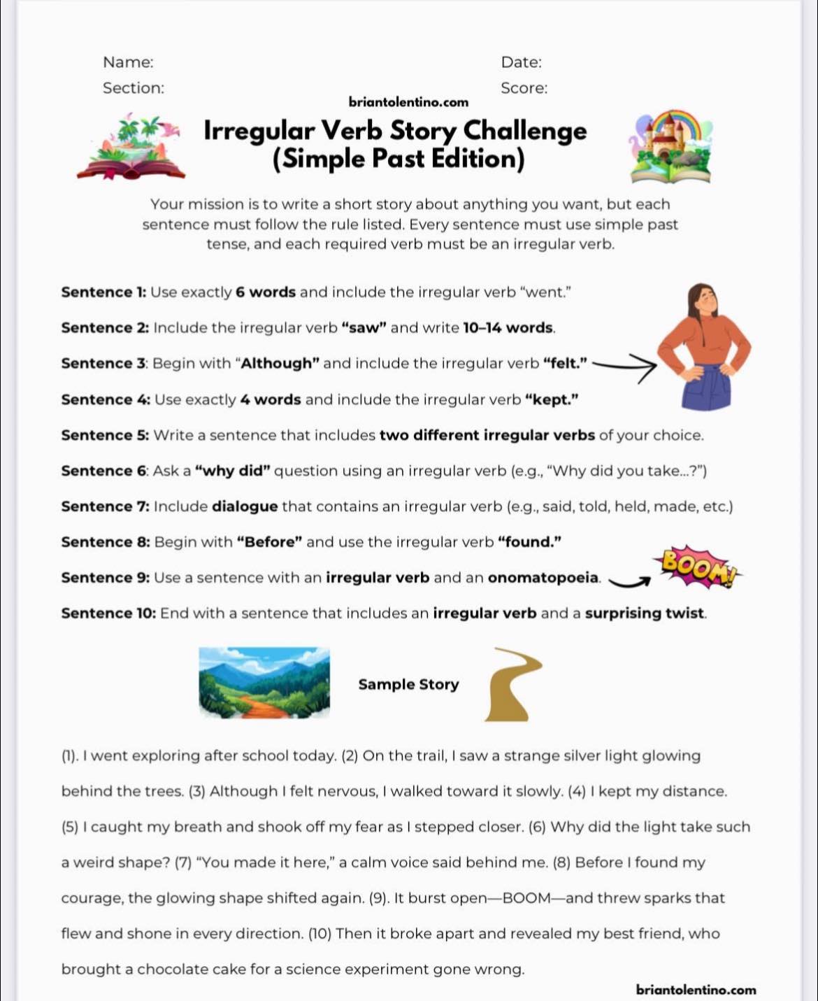 Irregular Verb Story Challenge... - Tolentino Teaching | Facebook