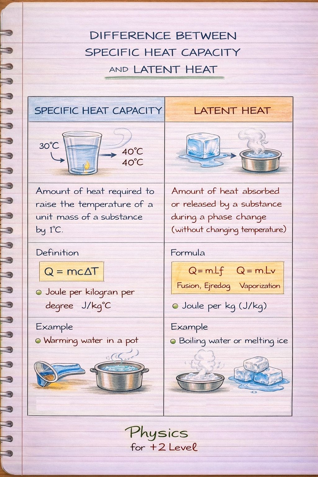 Specific Heat Capacity VS Latent... - Physics for +2 level | Facebook