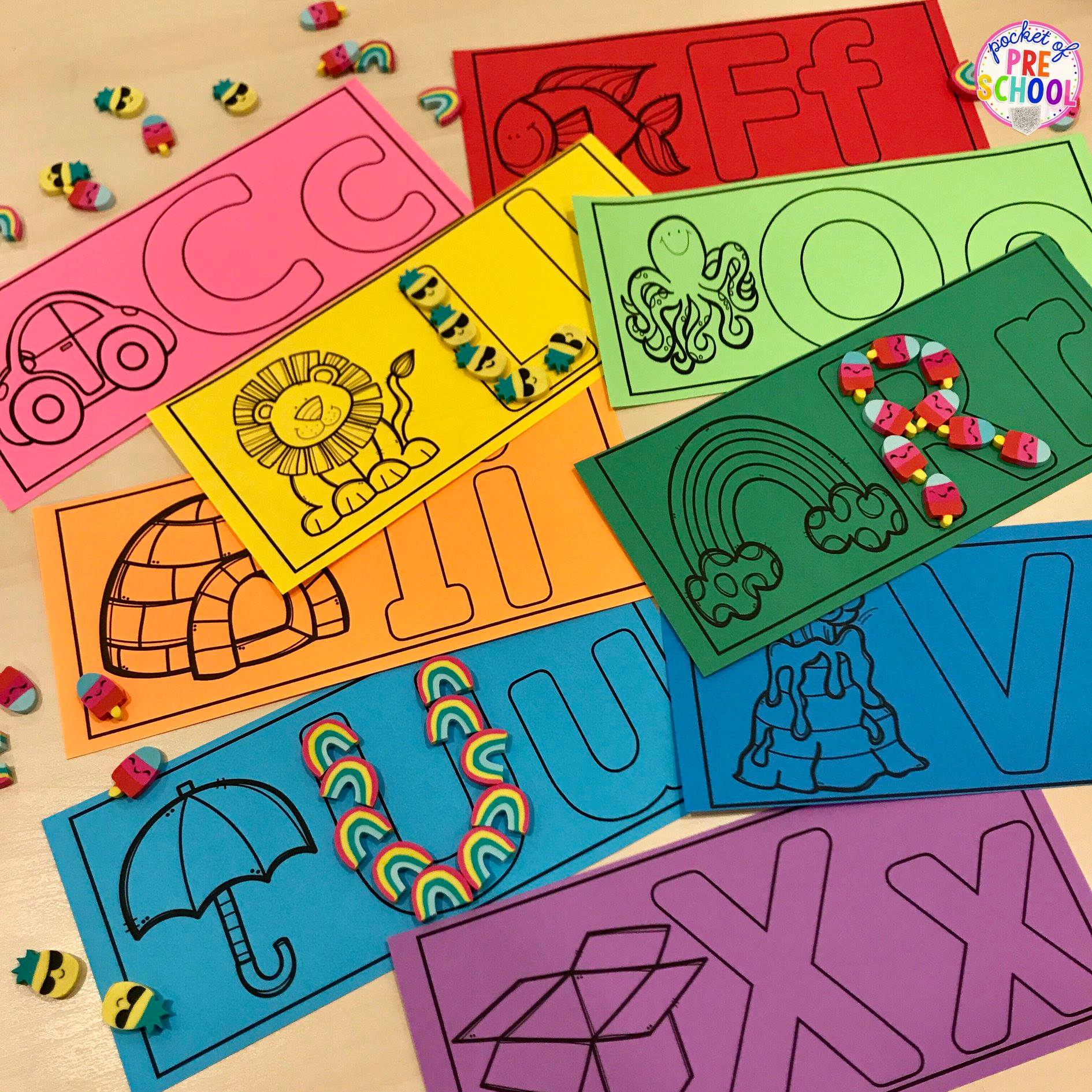 Build letters with mini erasers!... - Pocket of Preschool | Facebook