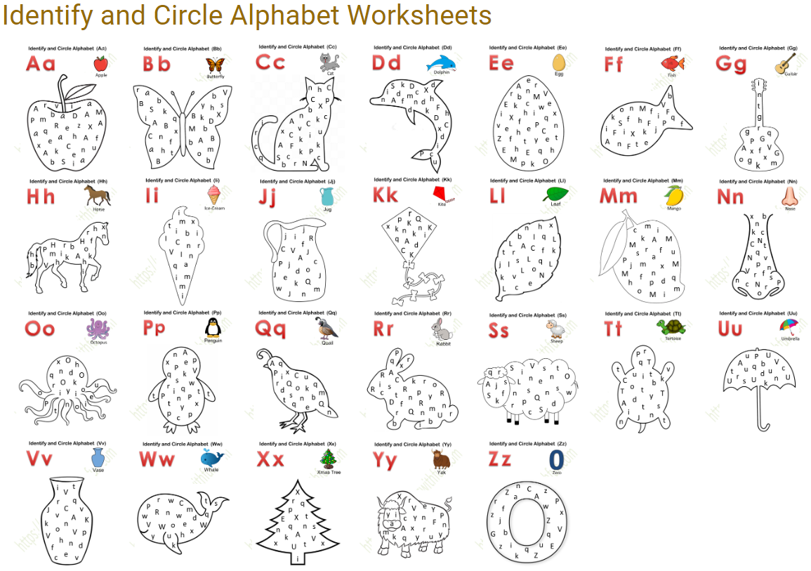 Worksheets - #Worsksheetswithfun - Preschool - Identify and Circle ...