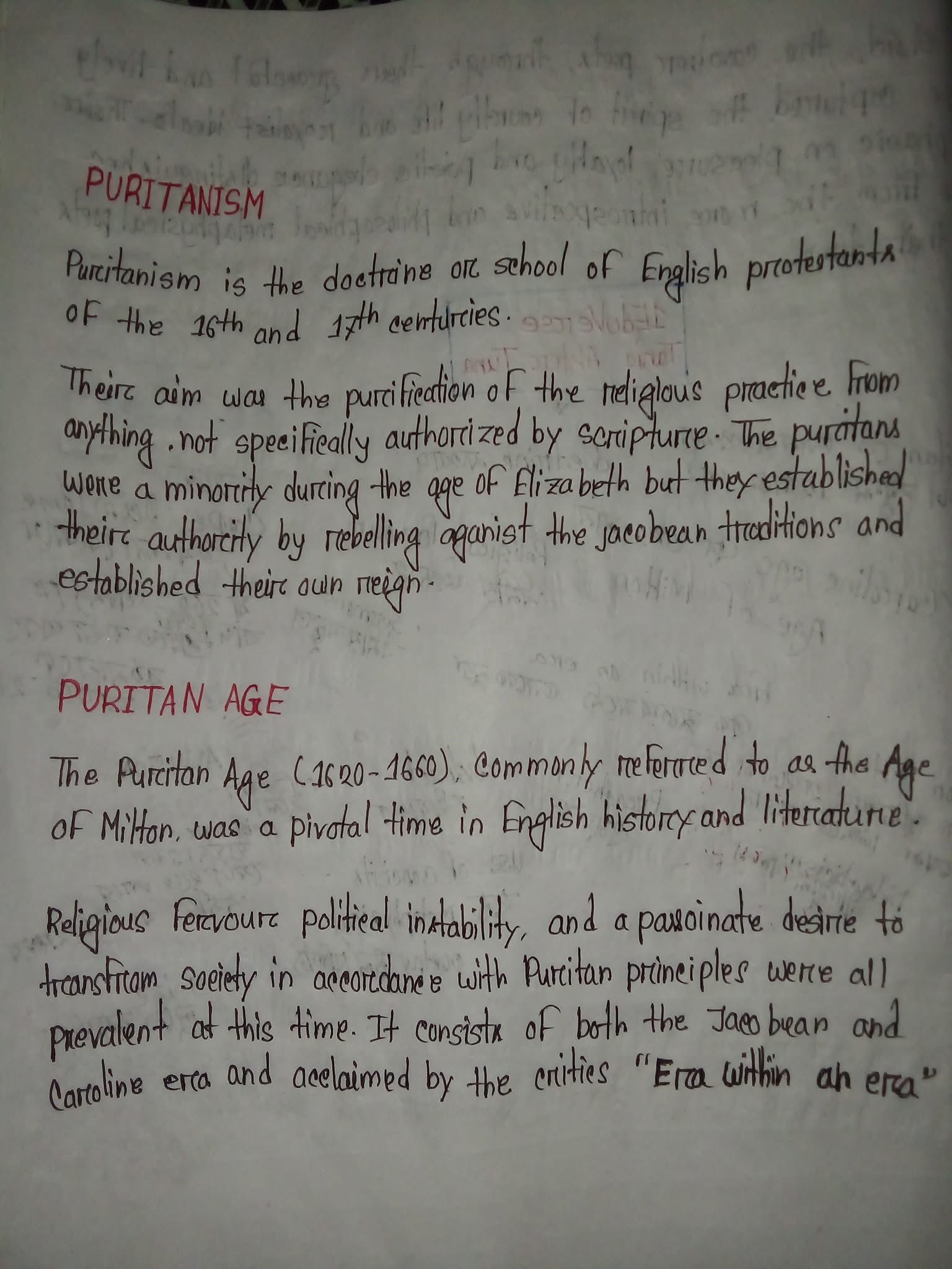 English Literature Notes | Puritans and Puritanism: A Comprehensive ...
