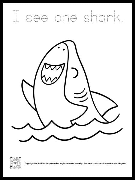 The Art Kit - Trace letters and color in this cute shark... | Facebook