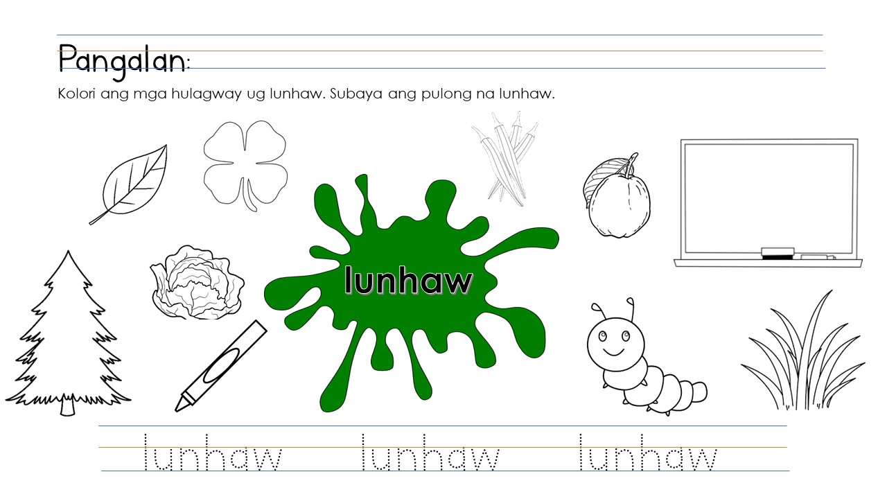 Teacher Belle - Colors Worksheet Bisaya. Editable file...