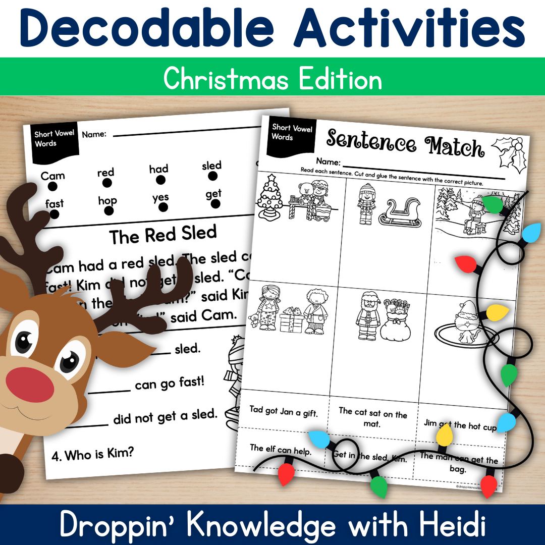 Droppin' - Say SANTA to grab this set of 10 decodable pages for ...