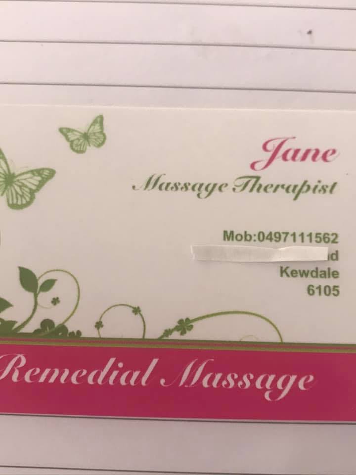 Jane Remedial Massage Kewdale Perth Wa