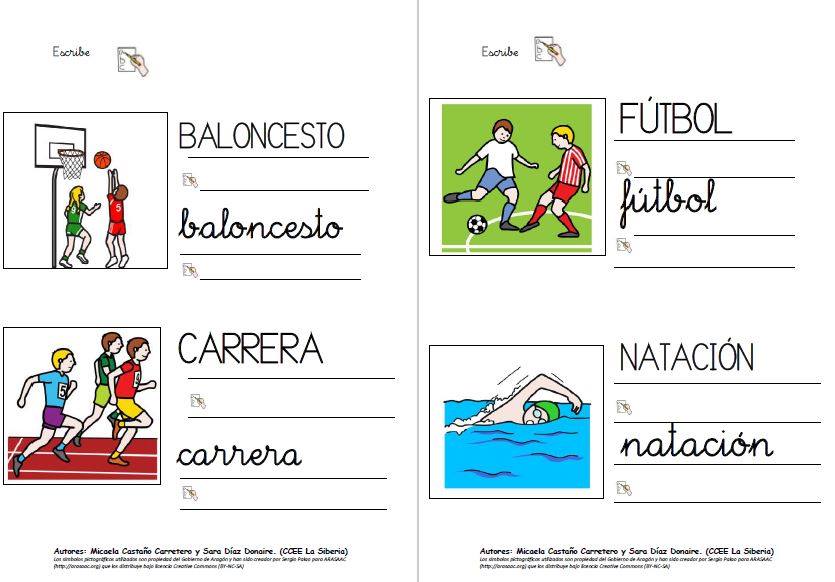 ⚽🏀🏊‍♀Aprendo, leo y escribo vocabulario sobre los deportes" - Descargar ...