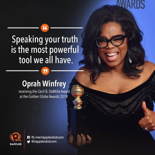 Rappler - WATCH: Oprah Winfrey’s inspiring speech at the Golden Globes ...