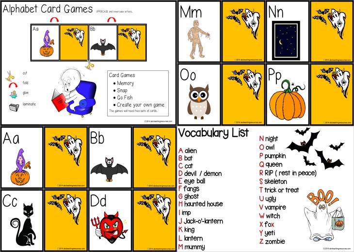 Halloween | Alphabet | Card Games... - ABC Teaching Resources