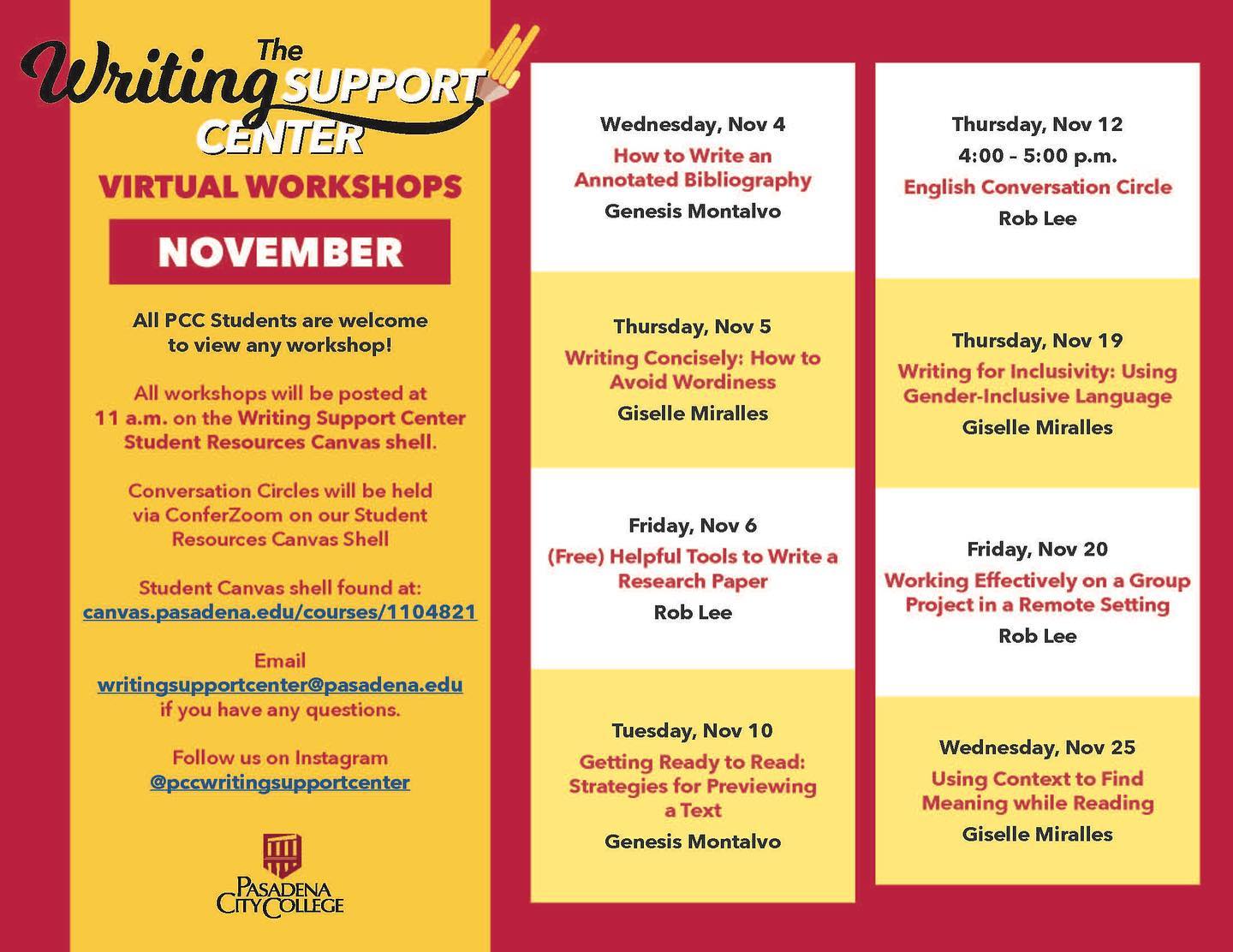 The November virtual workshop... - Writing Success Center | Facebook