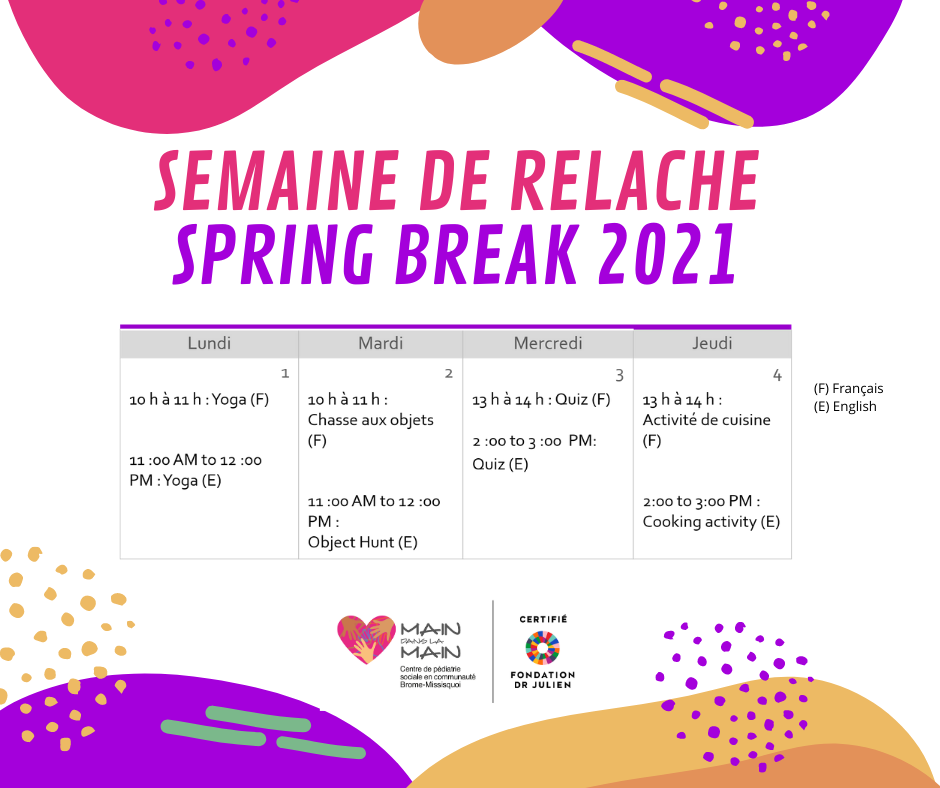 Durant la Semaine de relâche 2021, viens t'amuser avec nous! During the ...