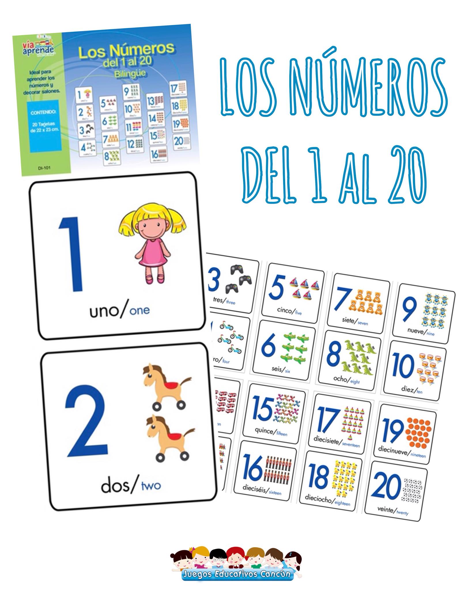 TARJETAS DE NÚMEROS DEL 1 AL 20... - Juegos Educativos Cancún | Facebook