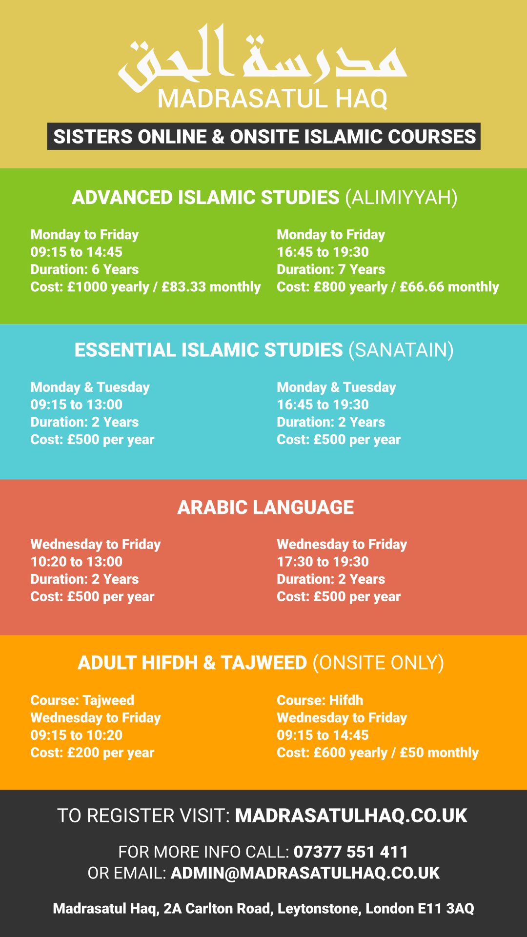 Madrasatul Haq New Classes Starting Soon 8447