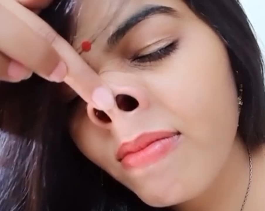 Beautiful Girl Nose Pinch Play Nose Fetish Play