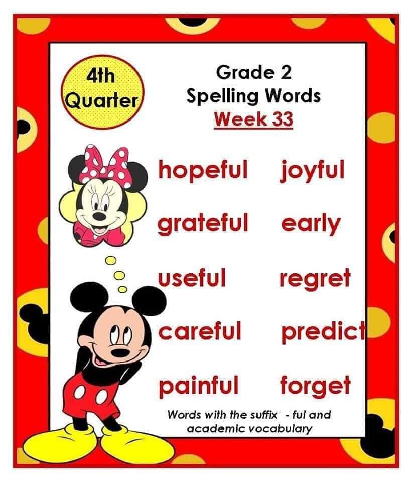 Grade 2 Spelling List 4 th quarter - Education Frontliner