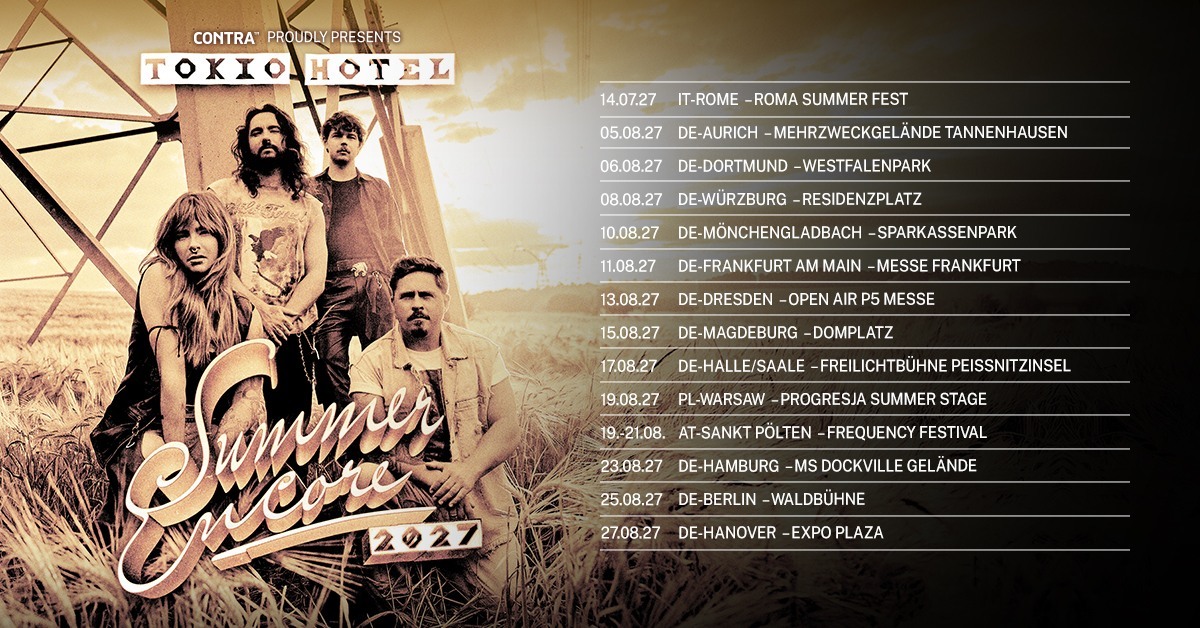 Tokio Hotel Summer Encore 2027 Hamburg